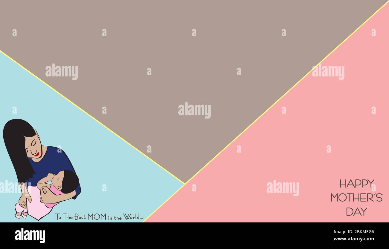 Illustration Of Happy Mother`s Day Greeting Banner Or Poster Best Mom